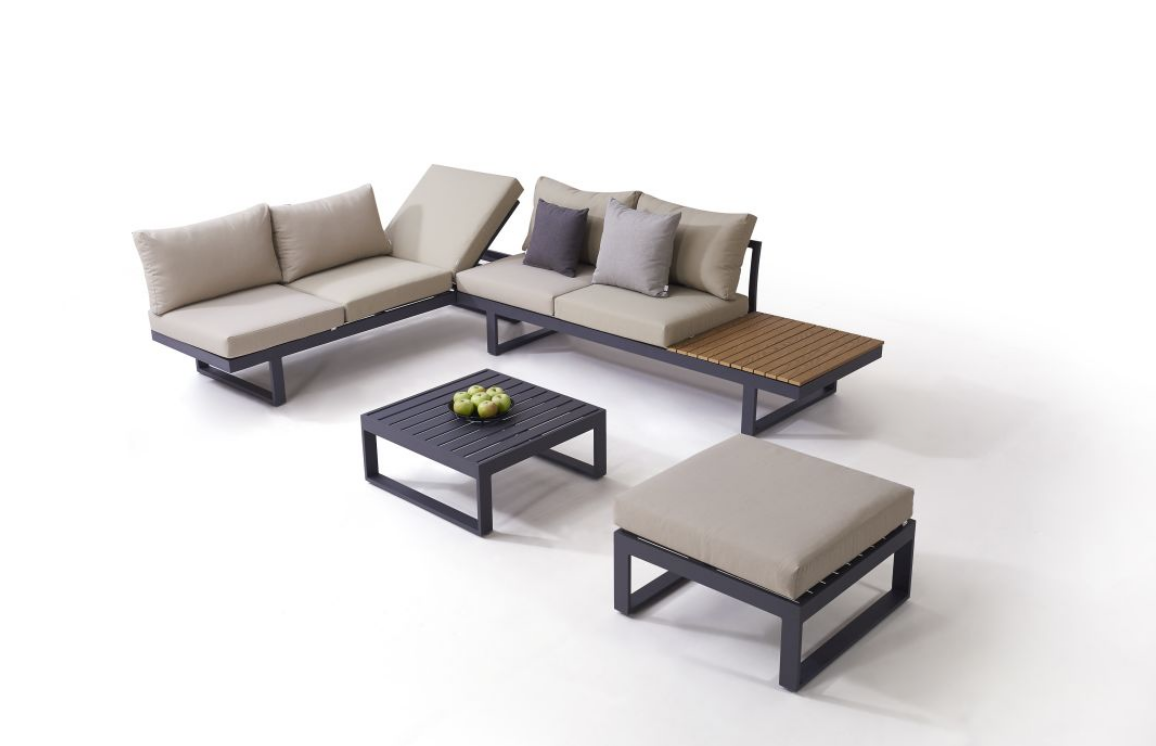 Aluminium Multi-functional Outdoor Corner Sofa Sun Lounge for Demestic ...
